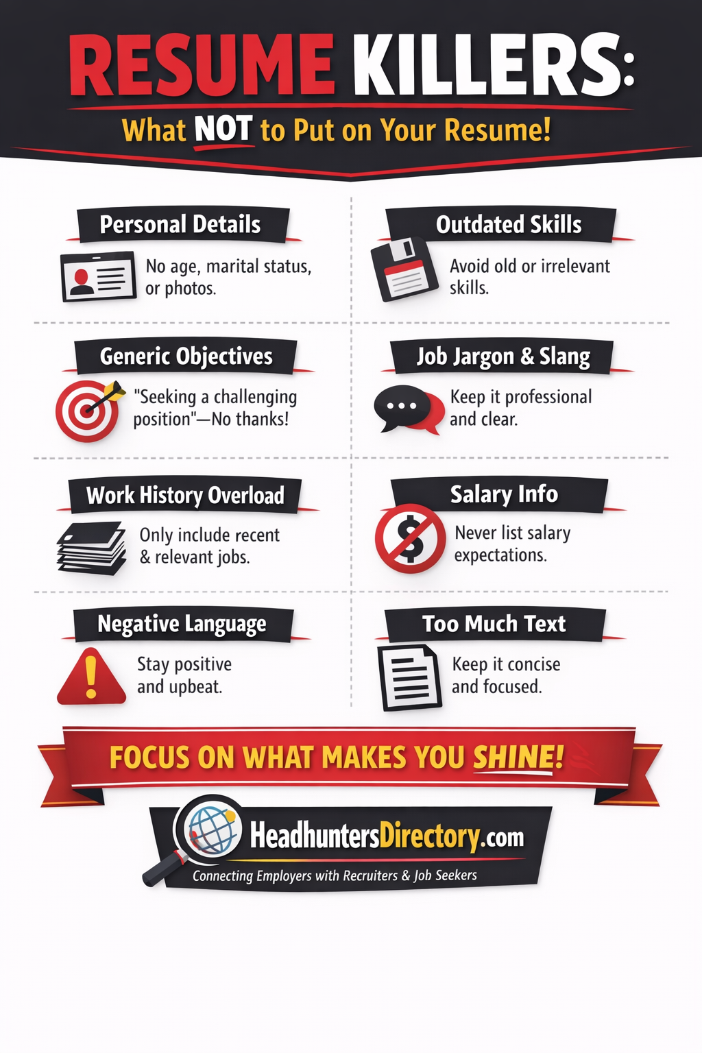 What Not to Put on a Resume - Resume Killers You MUST Avoid!